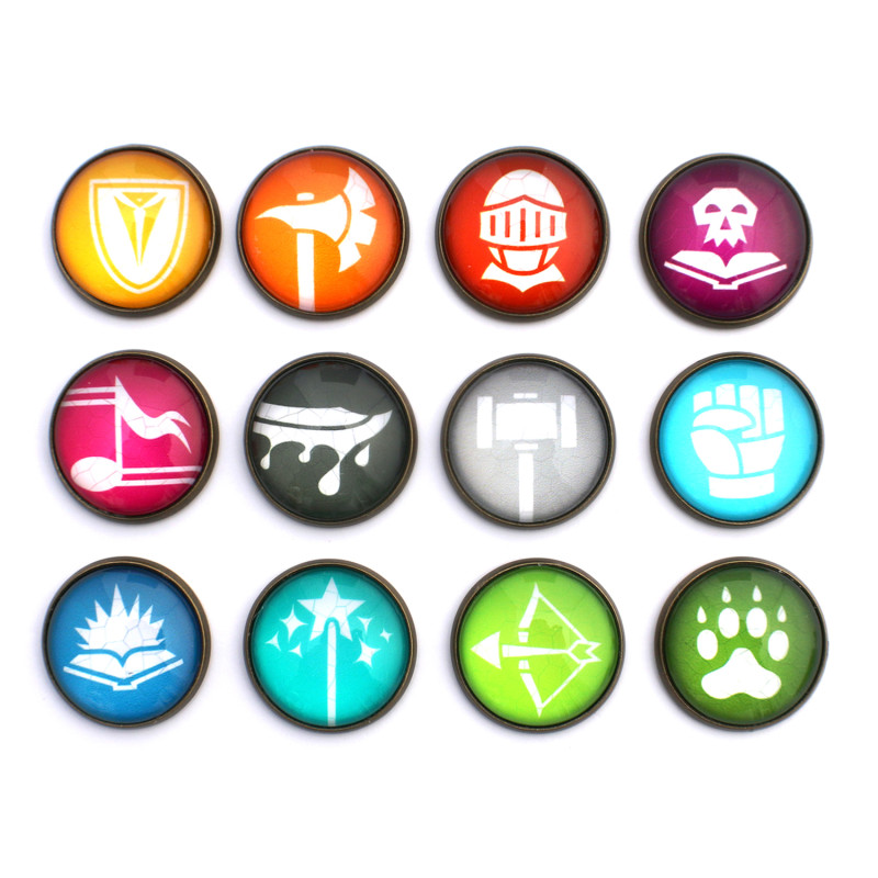 Glass D&D Tokens - Player Class Counters