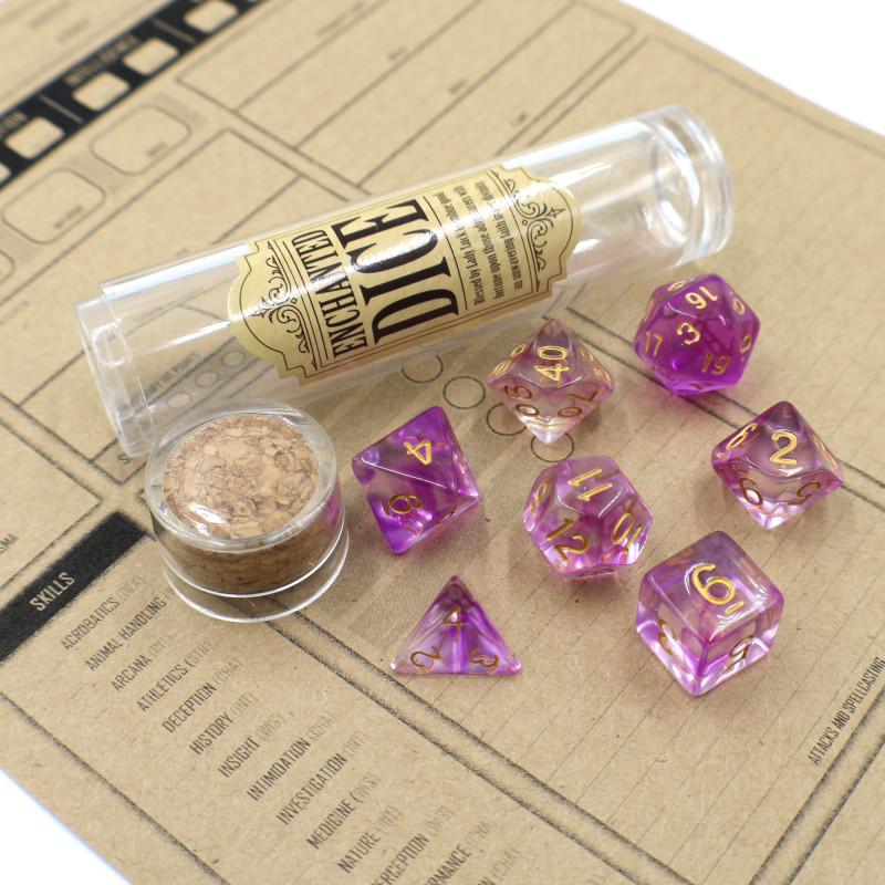 Enchanted Dice Bottle - Transparent Swirl